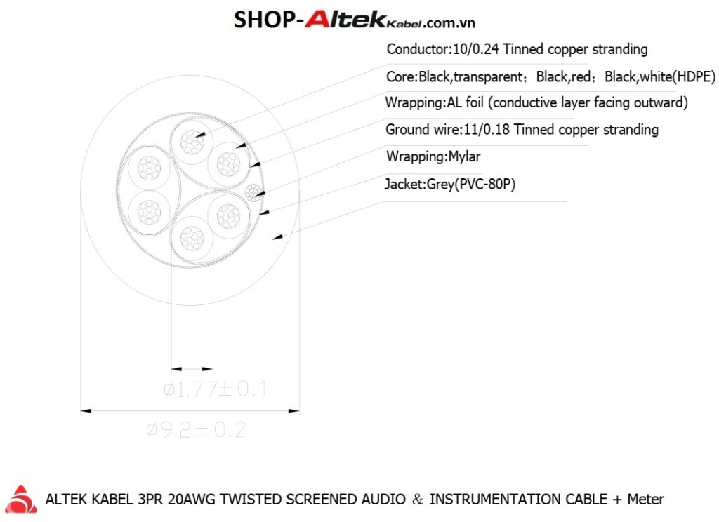 CÁP TÍN HIỆU VẶN XOẮN CHỐNG NHIỄU ( ALTEK KABEL ) 20 AWG 3 PAIR AL FOIL | CHÍNH HÃNG – GIÁ TỐT ...